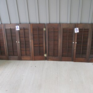 Wood Shutter Set,4 Louvered Interior Shutter Panels,merchandise Display ...