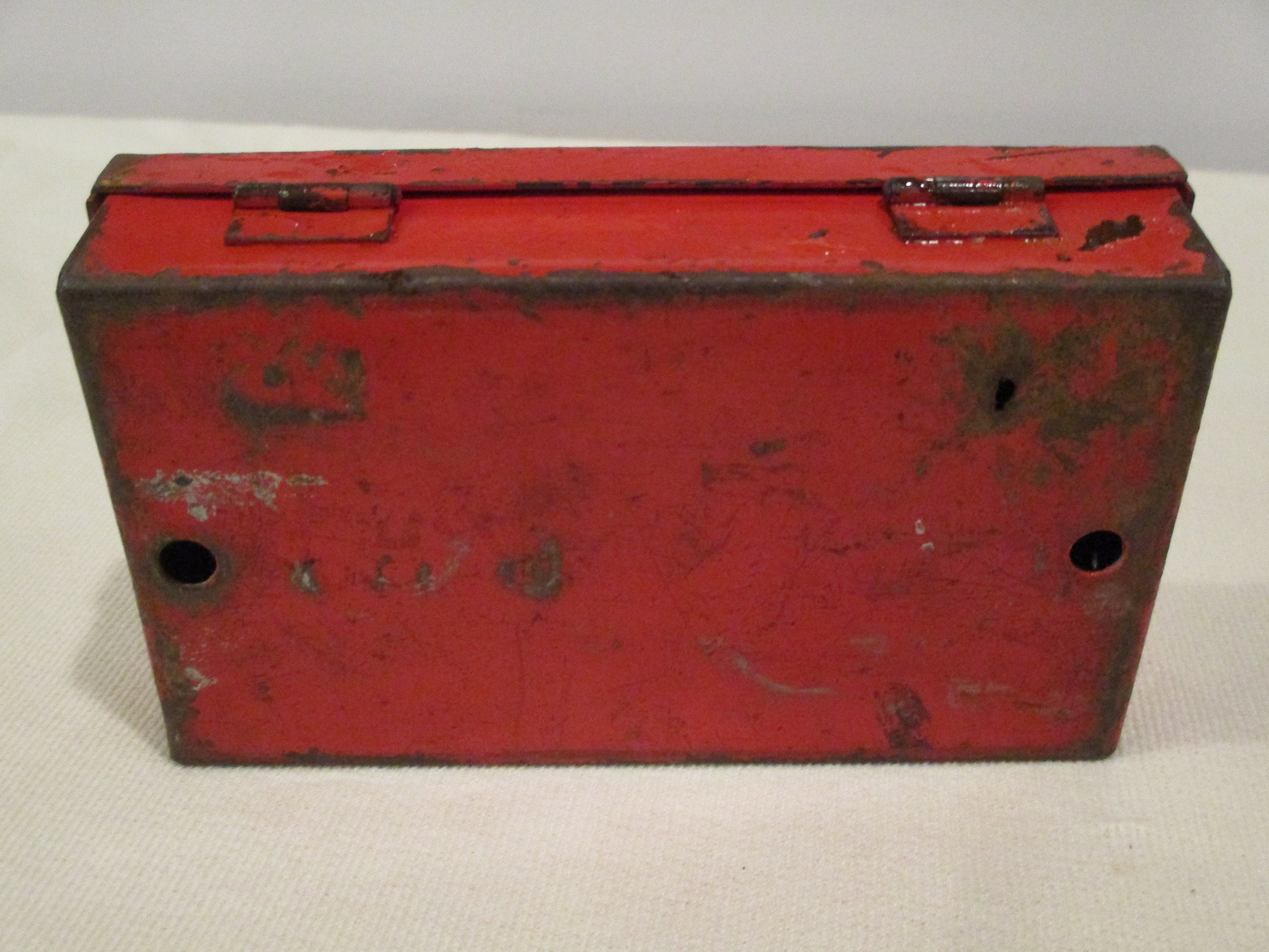 Small Red Metal Boxindustrial Metal Boxsalvage Metal - Etsy