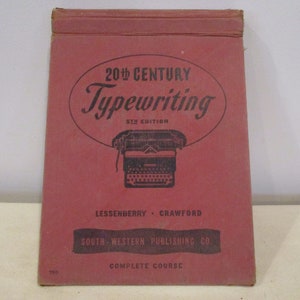 1947 Typewriting Textbook,20th Century Typewriting by Lessenberry ...