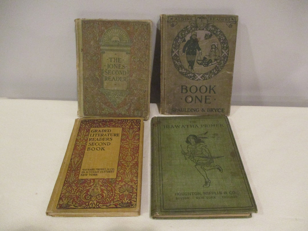 4 Antique Reading Books,jones Second Reader,elementary Teacher,aldine ...