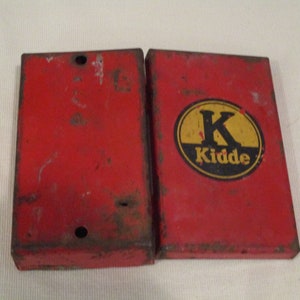 Small Red Metal Box,industrial Metal Box,salvage Metal Box,rustic Metal ...