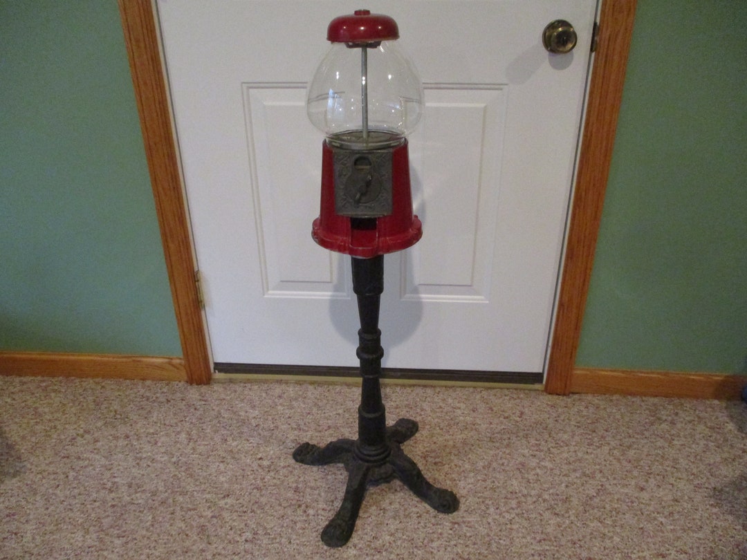 Gumball Machine Floor Modelcandy Dispenserred Cast Iron - Etsy