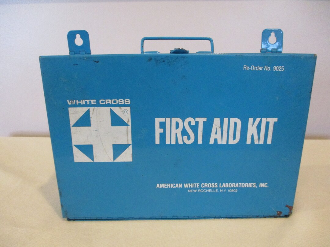 Blue Metal First Aid Box,wall Mount First Aid Box,white Cross First Aid ...