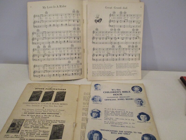 4 Vintage Songbooks for Children,cowboy Songs,old Songs,favorite Songs ...