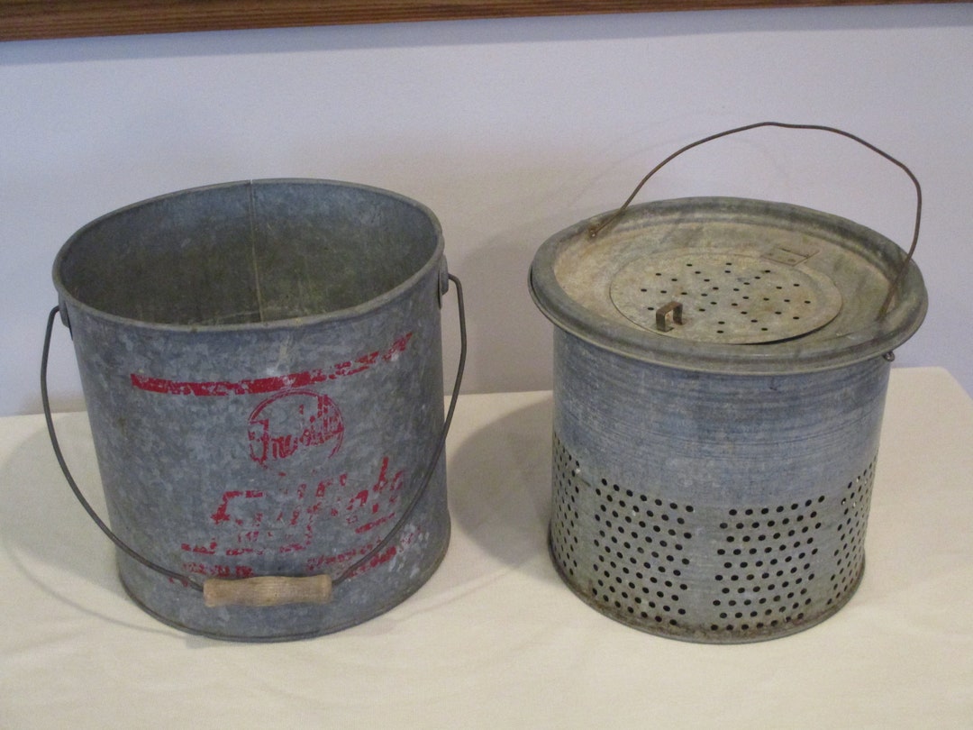 Minnow Bait Bucket,fabills Bait Pail,galvanized Bait Bucket,fishing ...