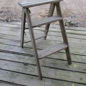 Wood Step Ladder,small Step Ladder,photo Prop,plant Stand,2 Sided Short ...