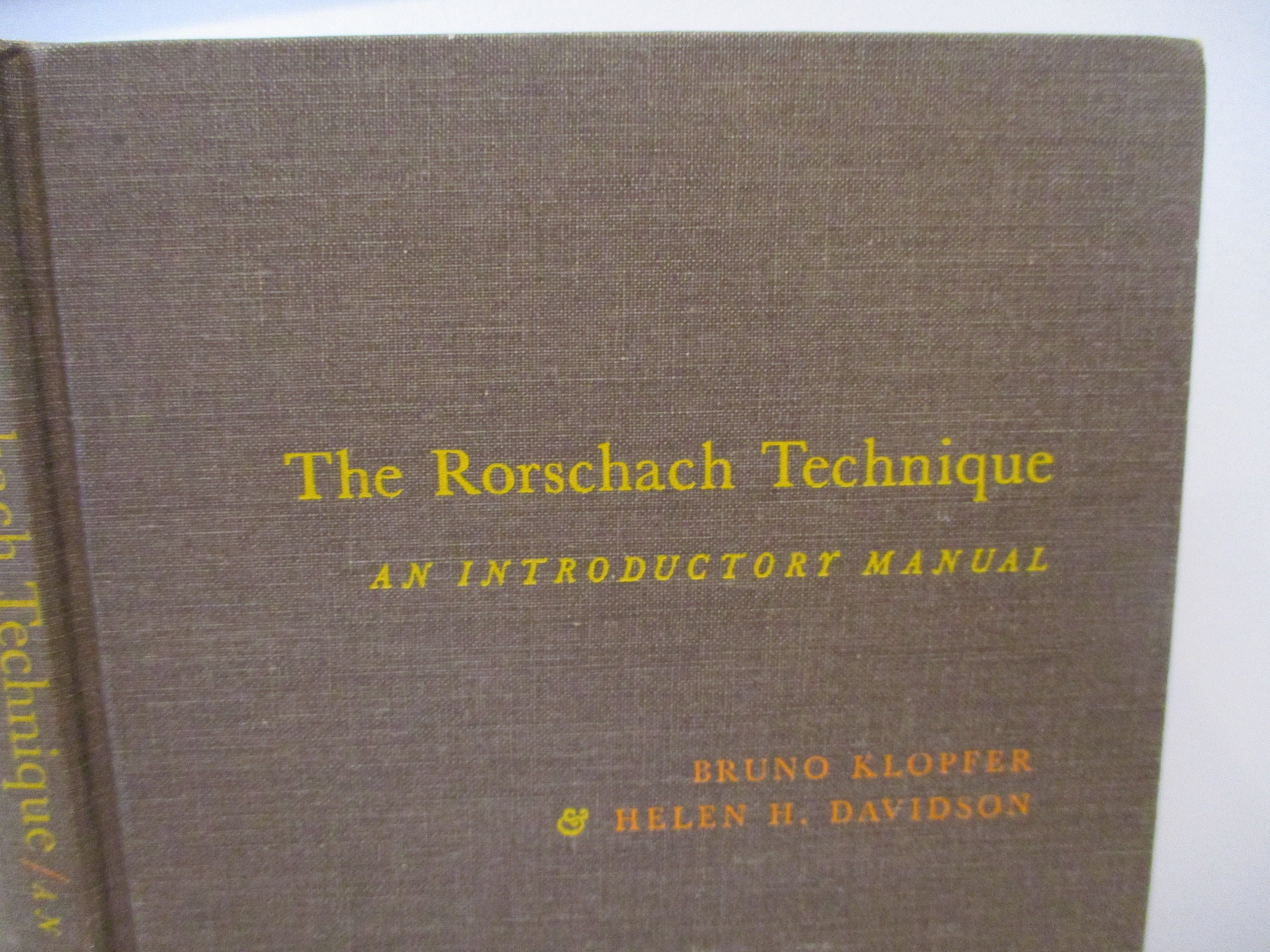 The Rorschach Technique an Introductory Manual by - Etsy