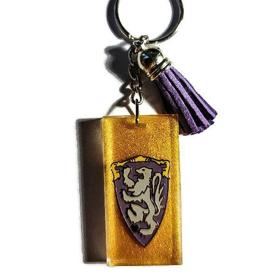 Shielded Griffin Crest Golden Shimmer Resin Keychain (repurposed Pin ...