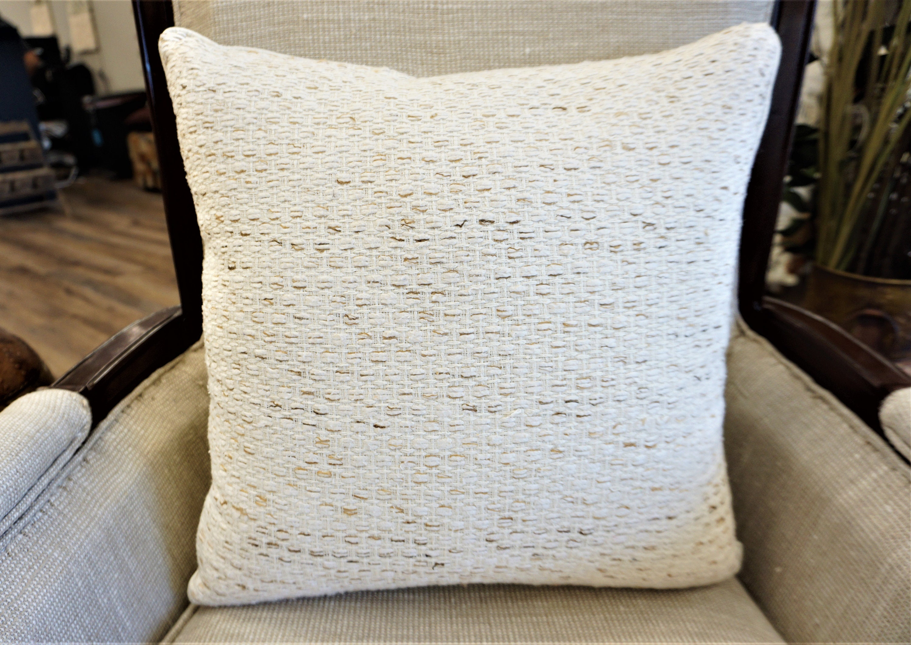 Khoy Vintage Raw Silk Throw Pillow in Natural Colors 18x18 - Etsy