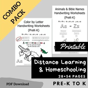 PRINTABLE Handwriting Worksheets Combo Pack Names Animals Coloring ...