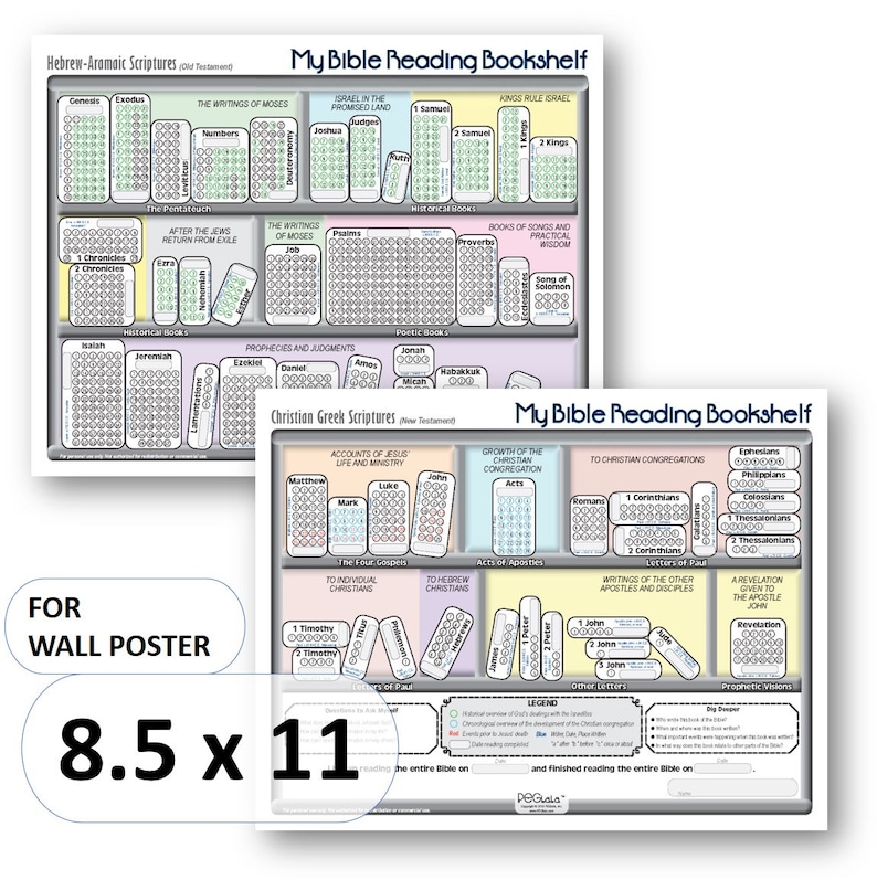 Bible Reading Bookshelf Tracker: Chapter Checklist (digital Download ...