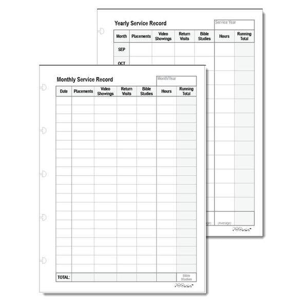 Refill Field Service Records for Peglala Return Visit Book - Etsy