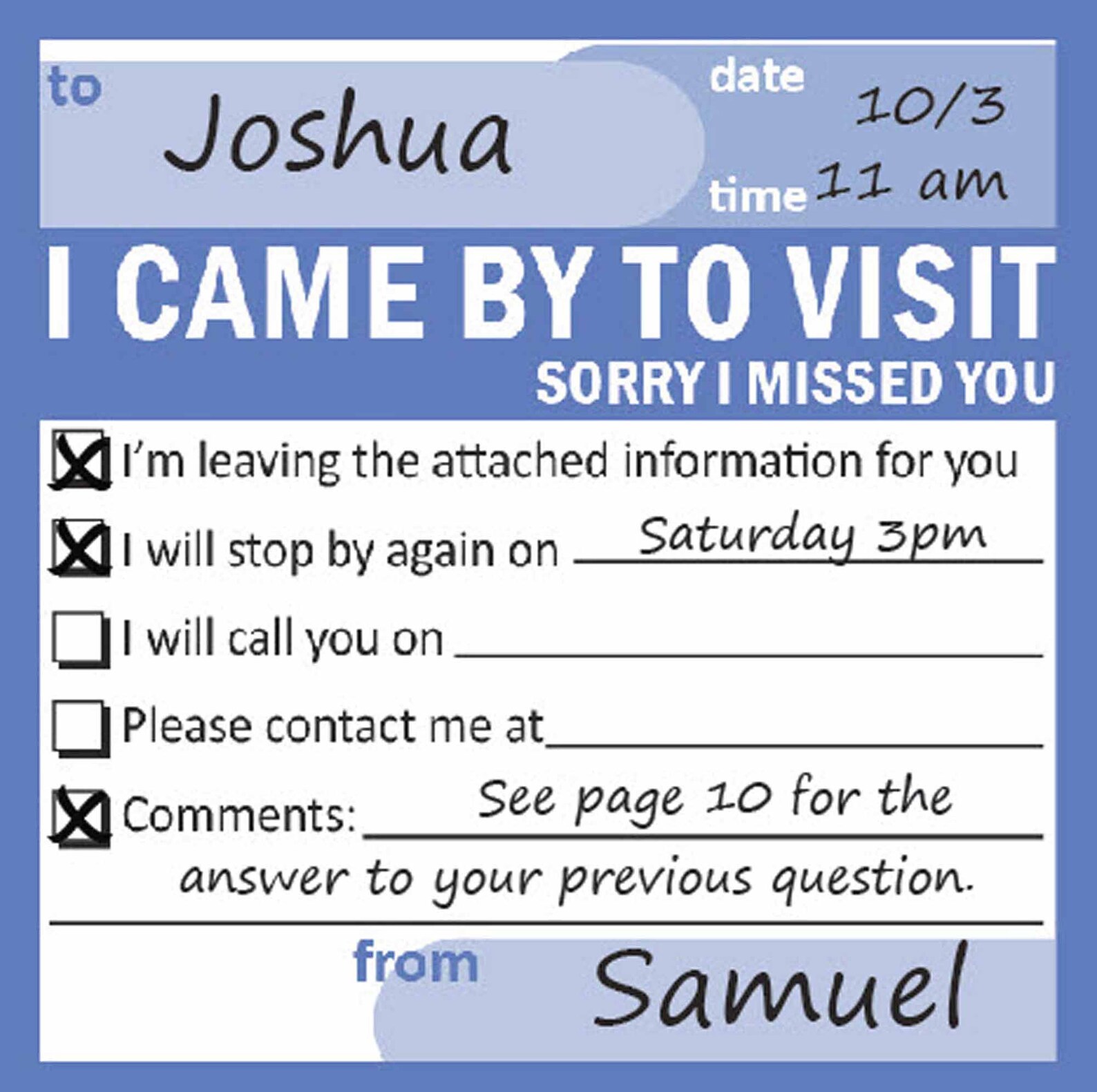 I Came by to Visit Sorry I Missed You Sticky Notes Adhesive Notepad (50 ...