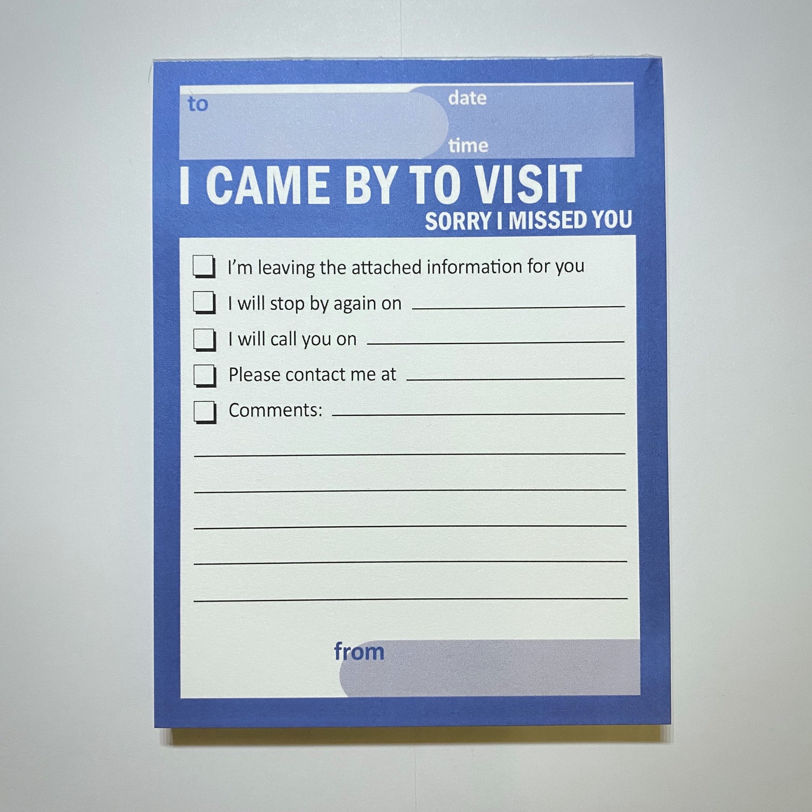 Sorry I Missed You Notepad: Return Visit Note Pad (4x5.5", 50 Sheets ...
