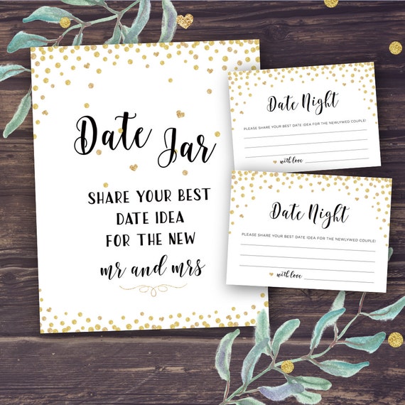 Date Night Jar Sign Date Night Ideas Cards Printable | Etsy