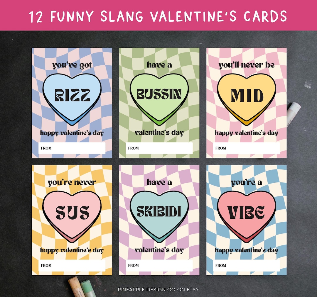 Candy Heart Valentine Printable, Older Kids Funny Valentine's Day Cards ...