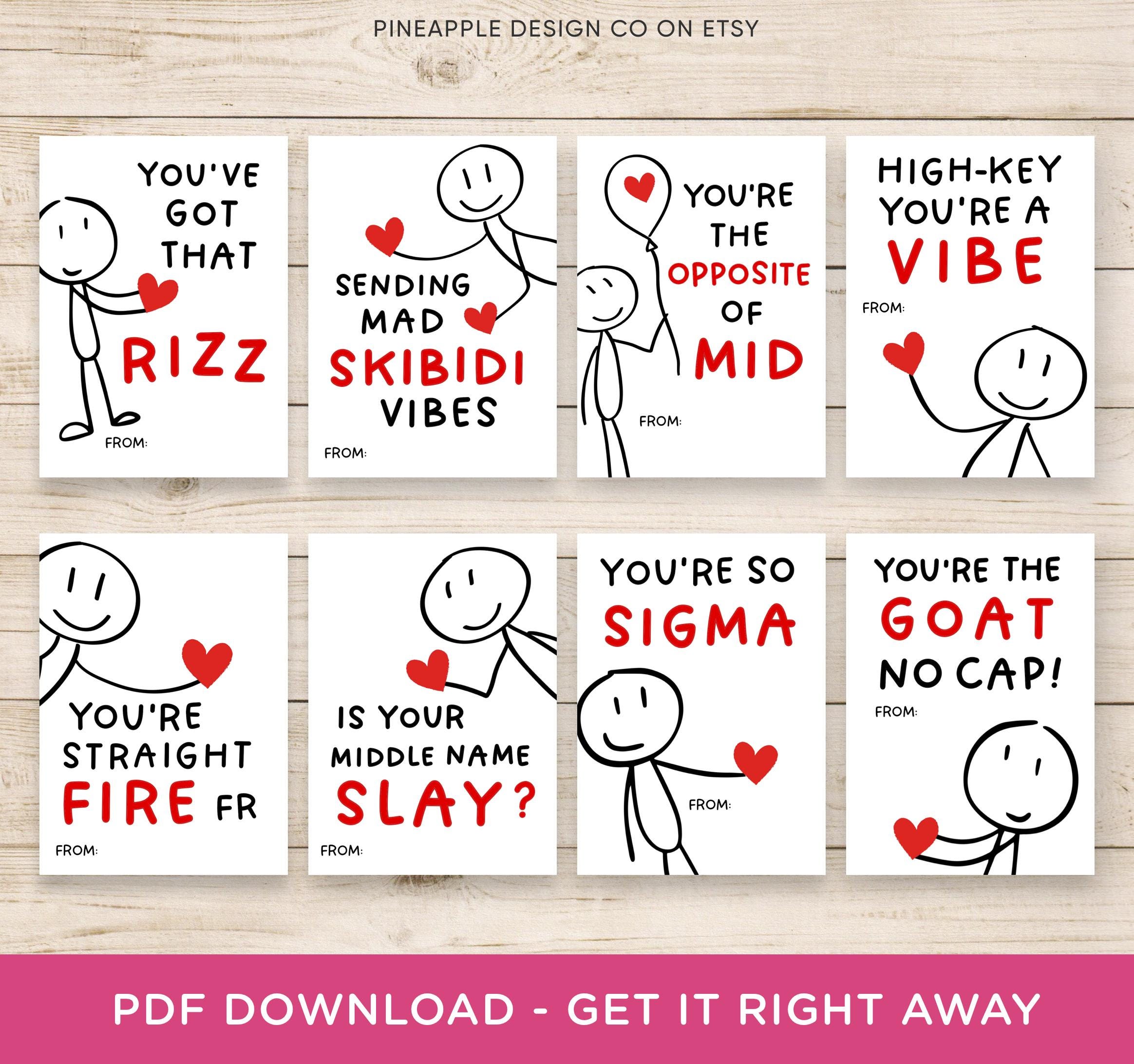 Tween Boy Printable Valentines, Big Kid Boy Valentine Card, Valentines ...