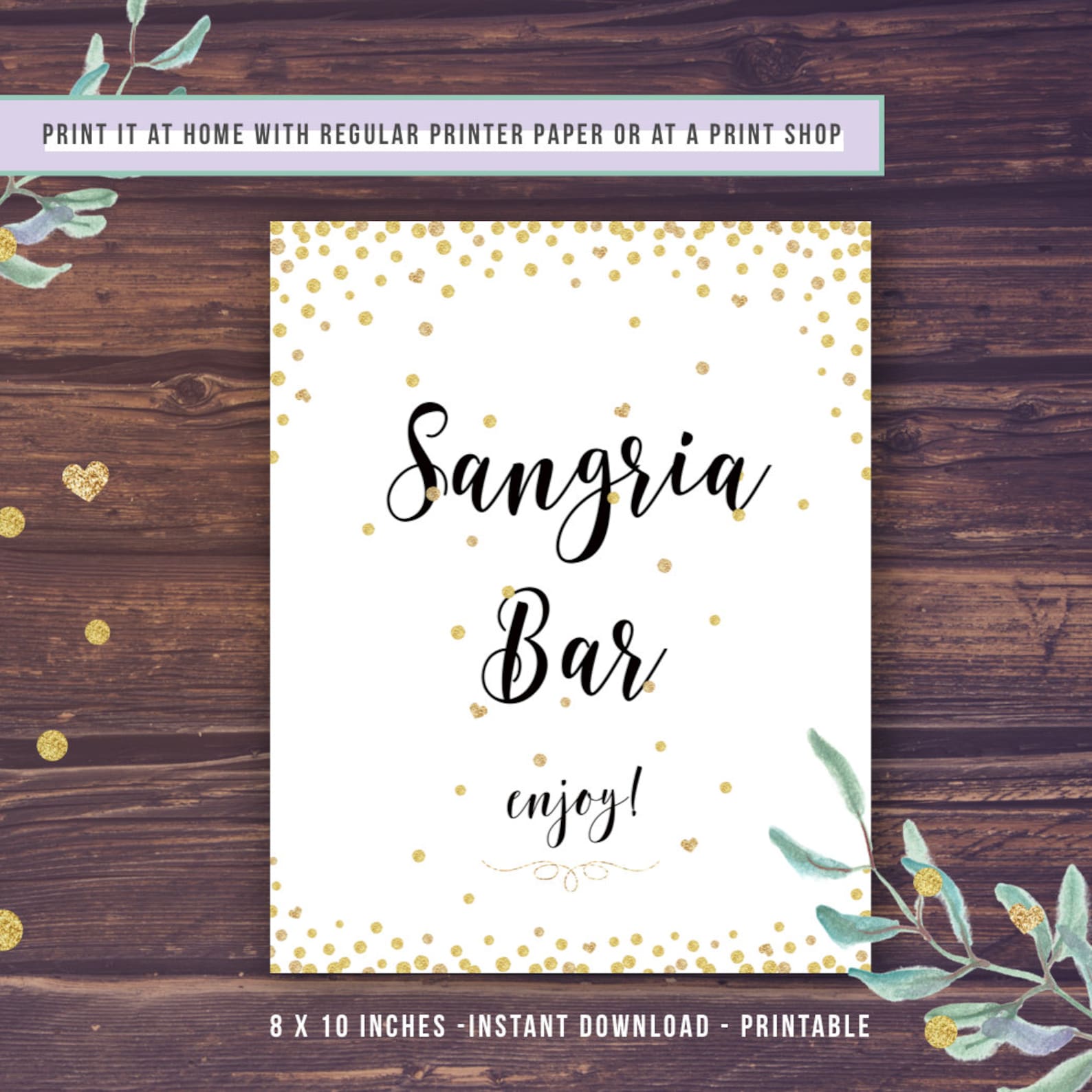 Sangria Bar Sign Printable Sangria Drinks Table Sign Wedding - Etsy
