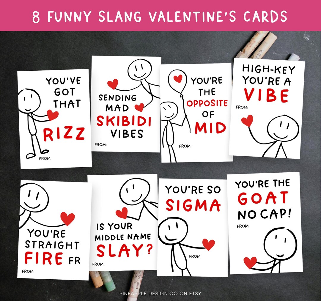 Tween Boy Printable Valentines, Big Kid Boy Valentine Card, Valentines ...