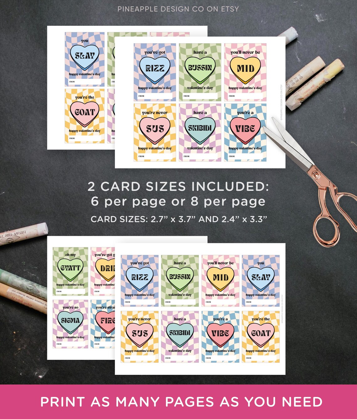 Candy Heart Valentine Printable, Older Kids Funny Valentine's Day Cards ...
