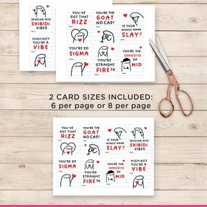 Tween Valentine's Day Cards Printable, Gen Alpha Slang, Funny Teen ...