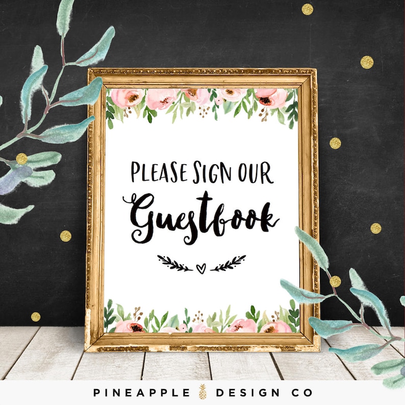 Guestbook Sign Printable Please Sign Our Guest Book Bridal - Etsy