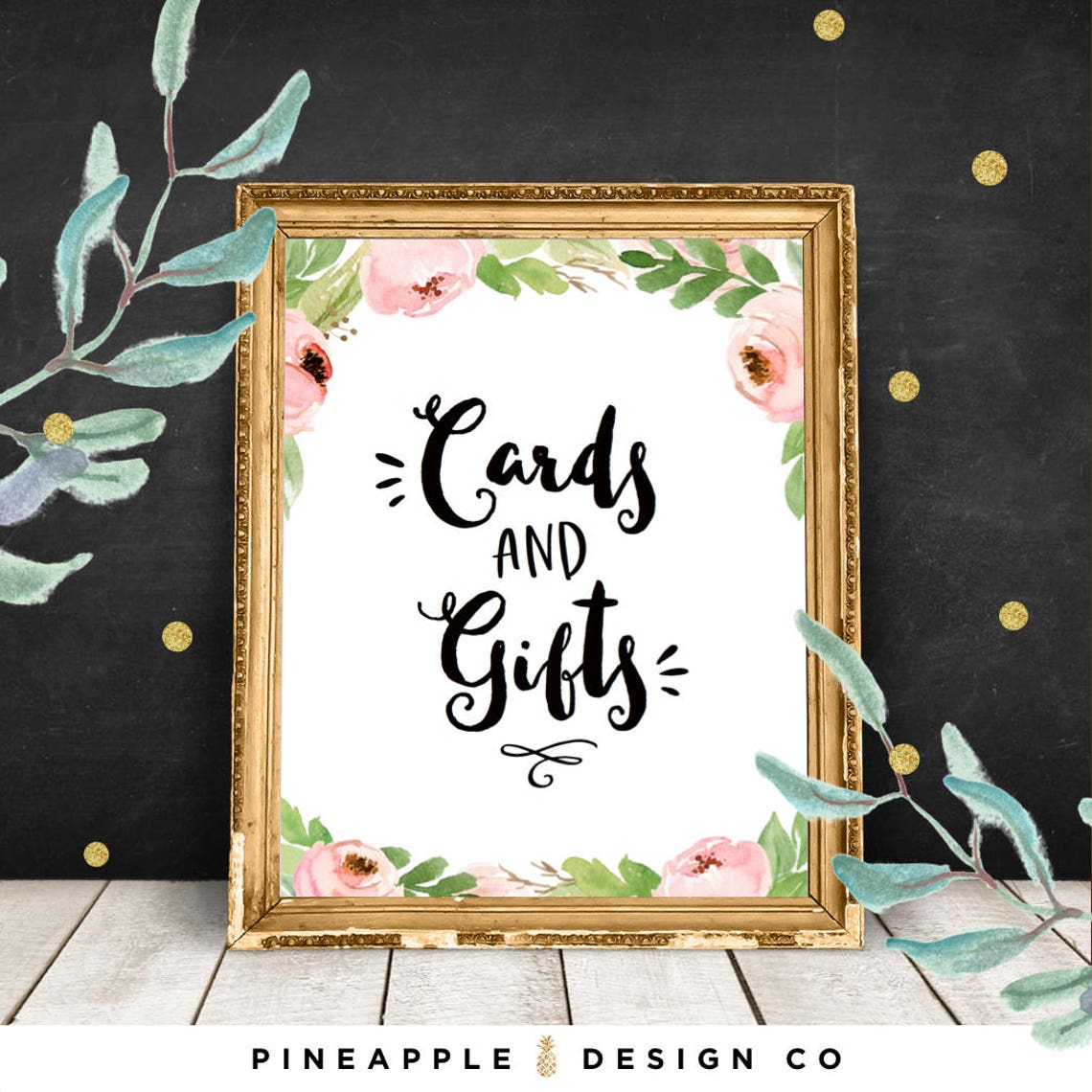 Cards and Gifts Sign Printable Instant Download Floral - Etsy