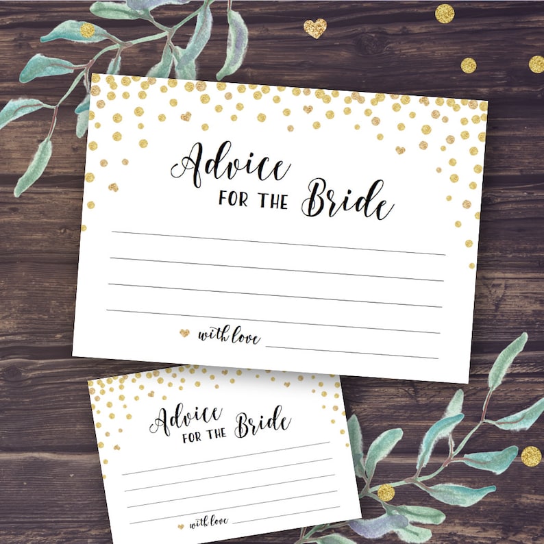 Advice for the Bride and Groom Bridal Shower Advice Cards - Etsy