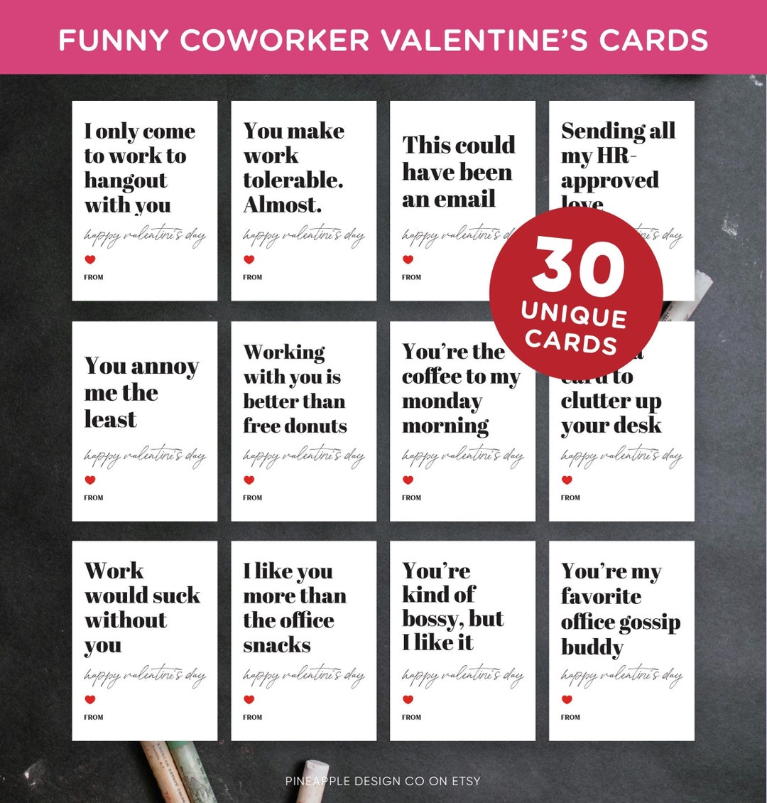 Funny Coworker Valentines Cards, Workplace Valentine Cards, for Boss ...