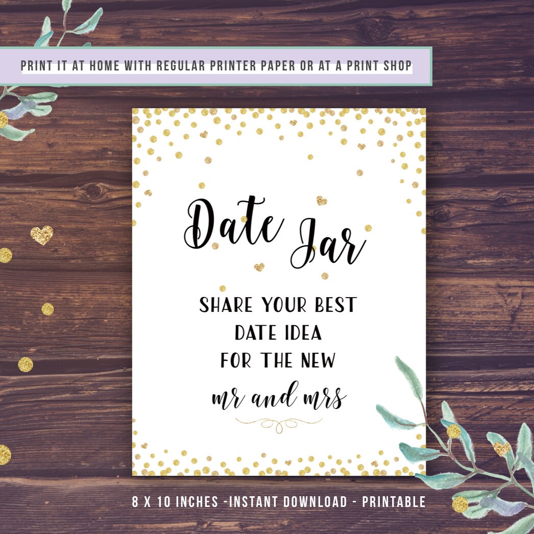 Date Night Jar Sign Date Night Ideas Cards Printable - Etsy
