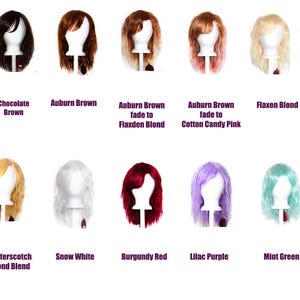 Crimped 14" Shoulder Length Choppy Cosplay Wig W/ Short Bangs - Etsy