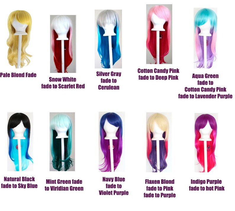 Gradient Style 28'' Long Straight Layered Harajuku Cosplay Wig - Haku ...
