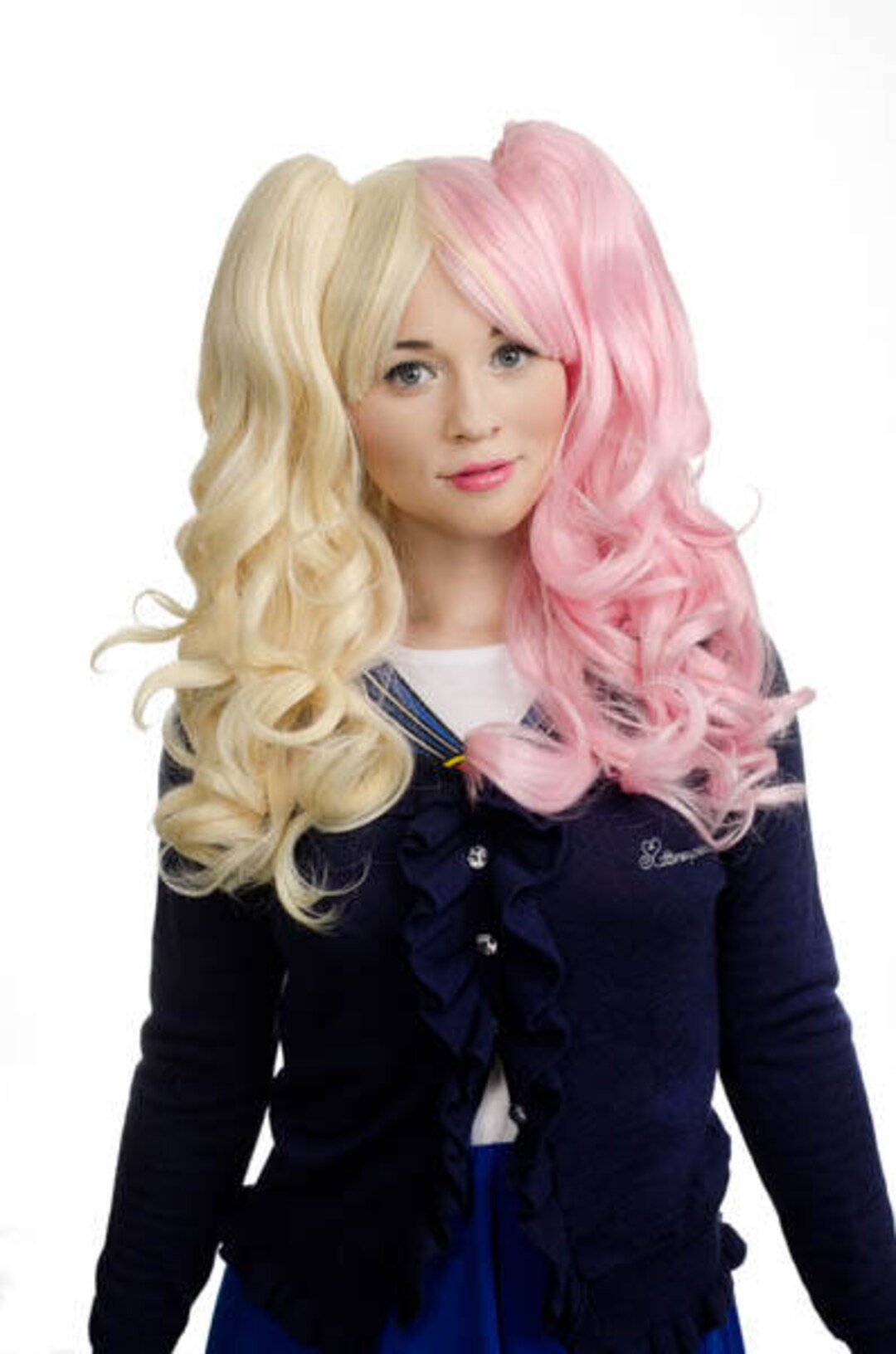 Half Split 20'' Sweet Classic Hime Long Cosplay Wig Gothic Lolita Set ...