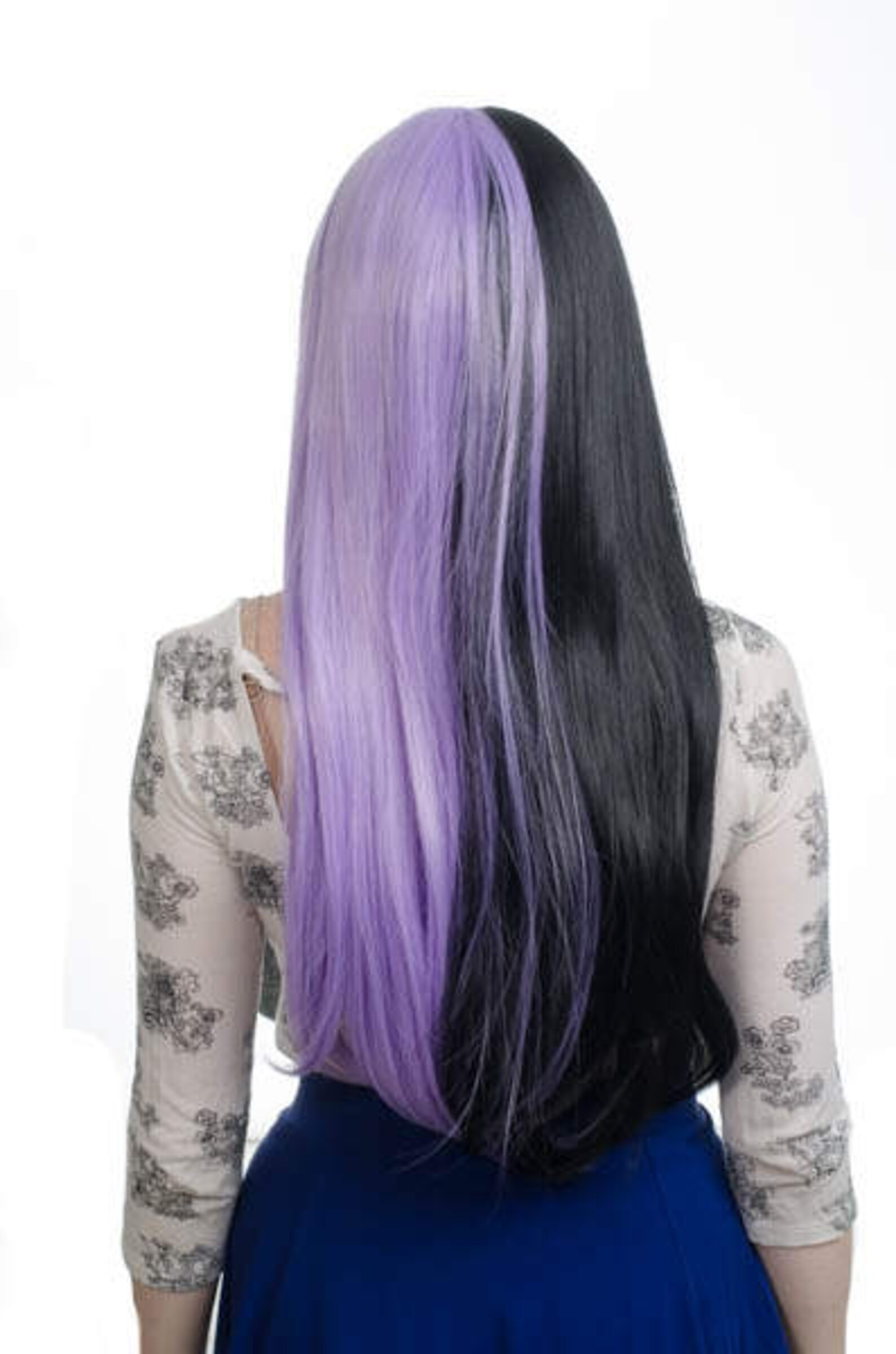 Long Straight Split Cosplay Wig W/ Short Bangs Suzu - Etsy