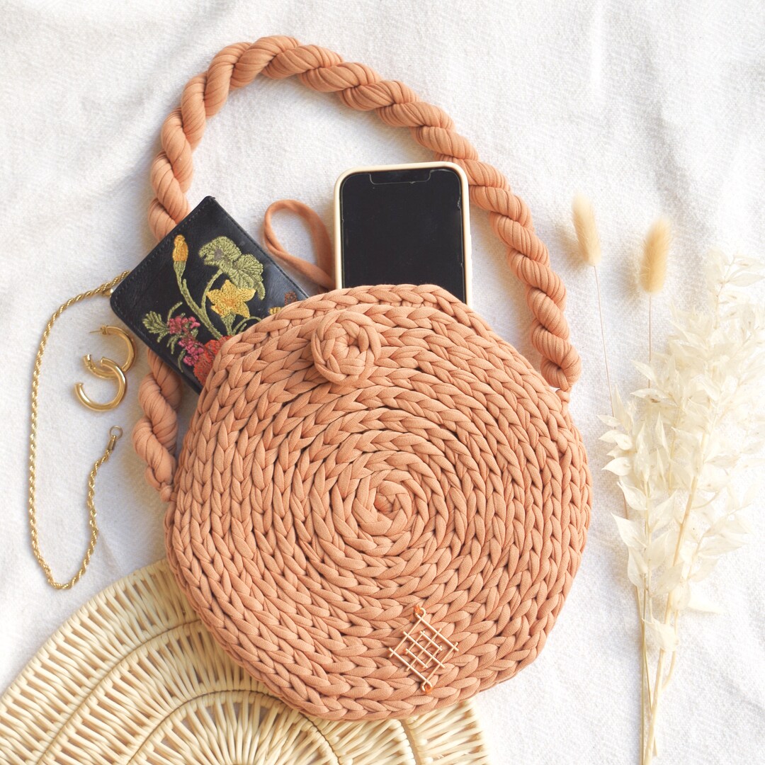 Selina Shoulder Bag Rounded Pattern Crochet Bag Hand Knitted Bag Gifts ...