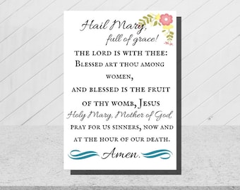 Our Father Hail Mary & Glory Be Printable 3-Prayer Pack