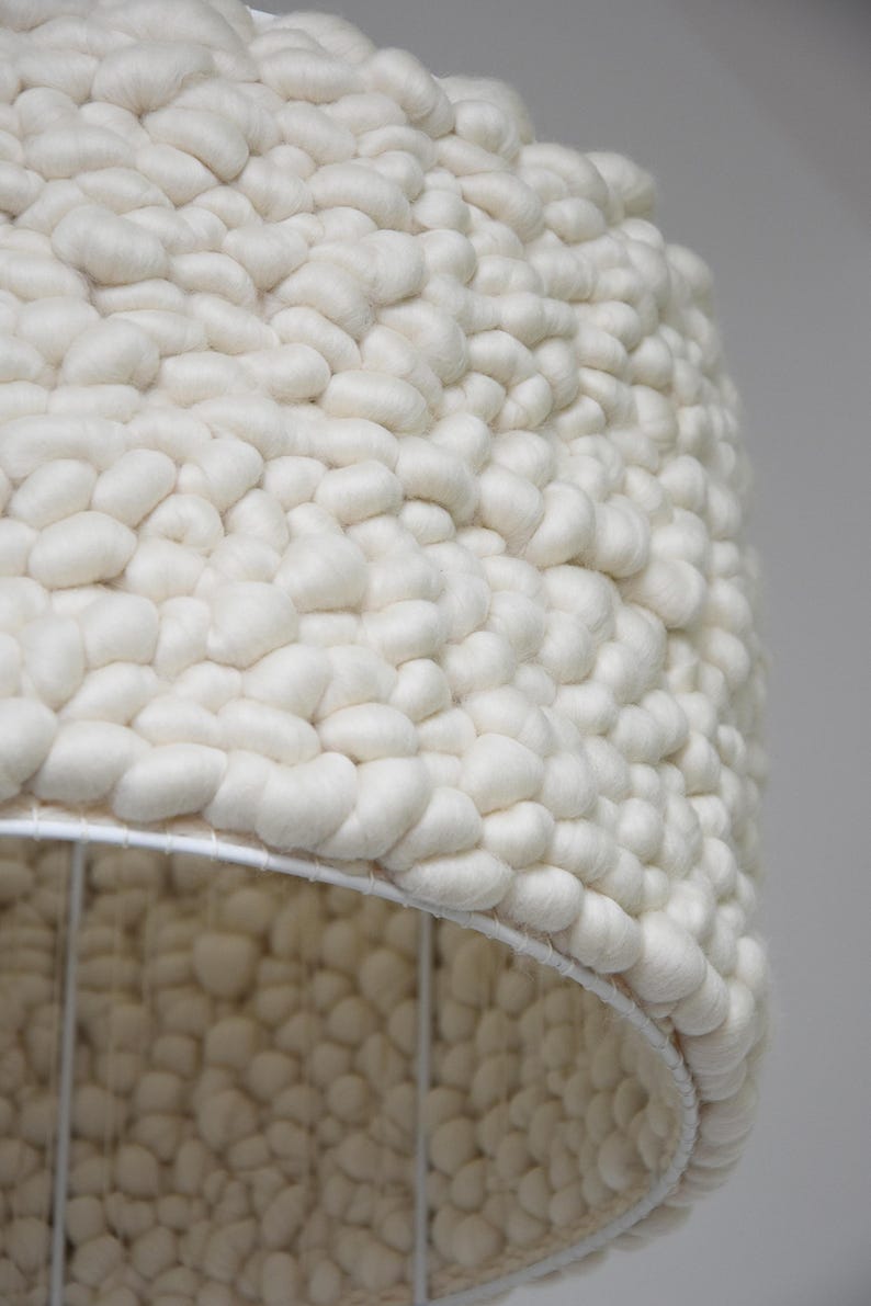 Handwoven Woven Merino Wool Lampshade – Scandinavian Style Shade for ...