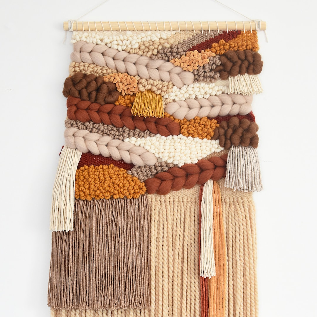 Large Handwoven Fiber Wall Art: Bohemian Textile Tapestry - Etsy