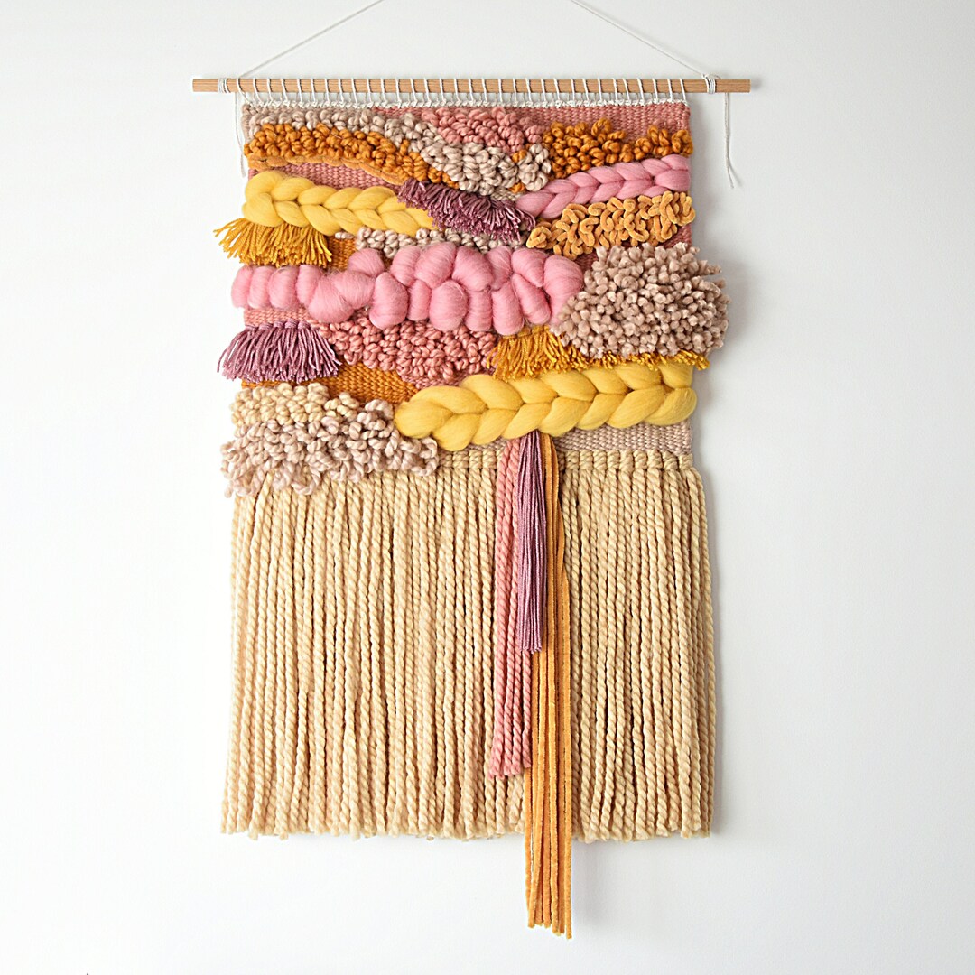 Woven Wall Tapestry – Colorful Bohemian Textile Art, Handwoven Fiber ...
