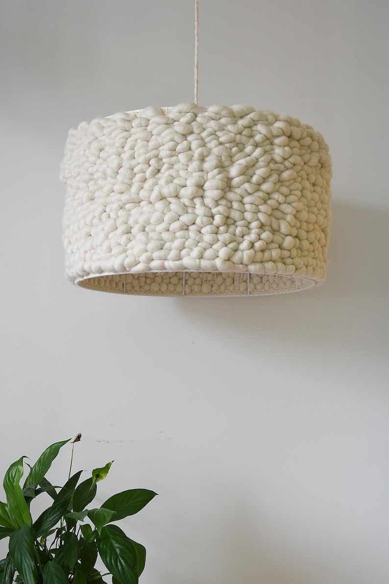 Handwoven Woven Merino Wool Lampshade – Scandinavian Style Shade for ...