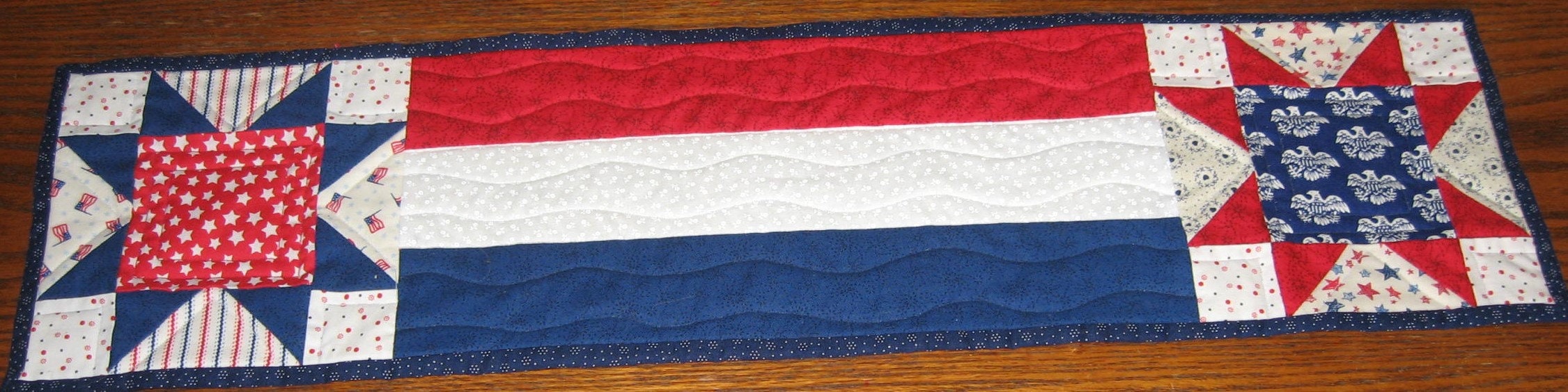 Patriotic/americana Quilted Table Toppers/red, White and Blue - Etsy