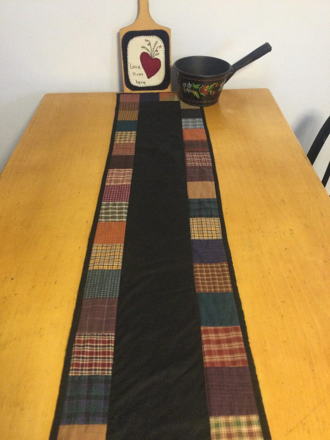 Rustic Primitive Style Quilted Table Runner - Etsy