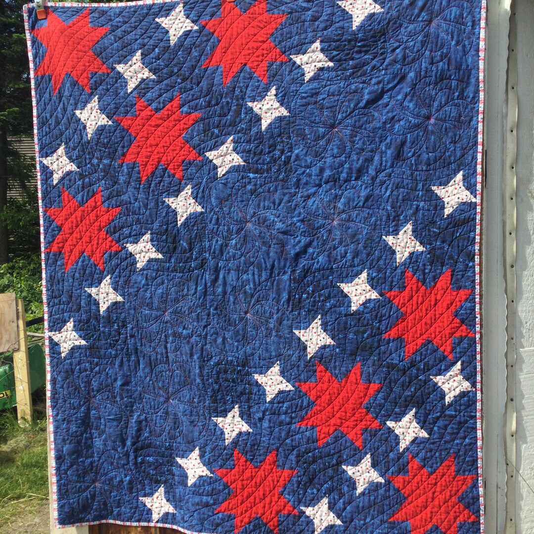 Handmade Patriotic Quilt Throw - Etsy