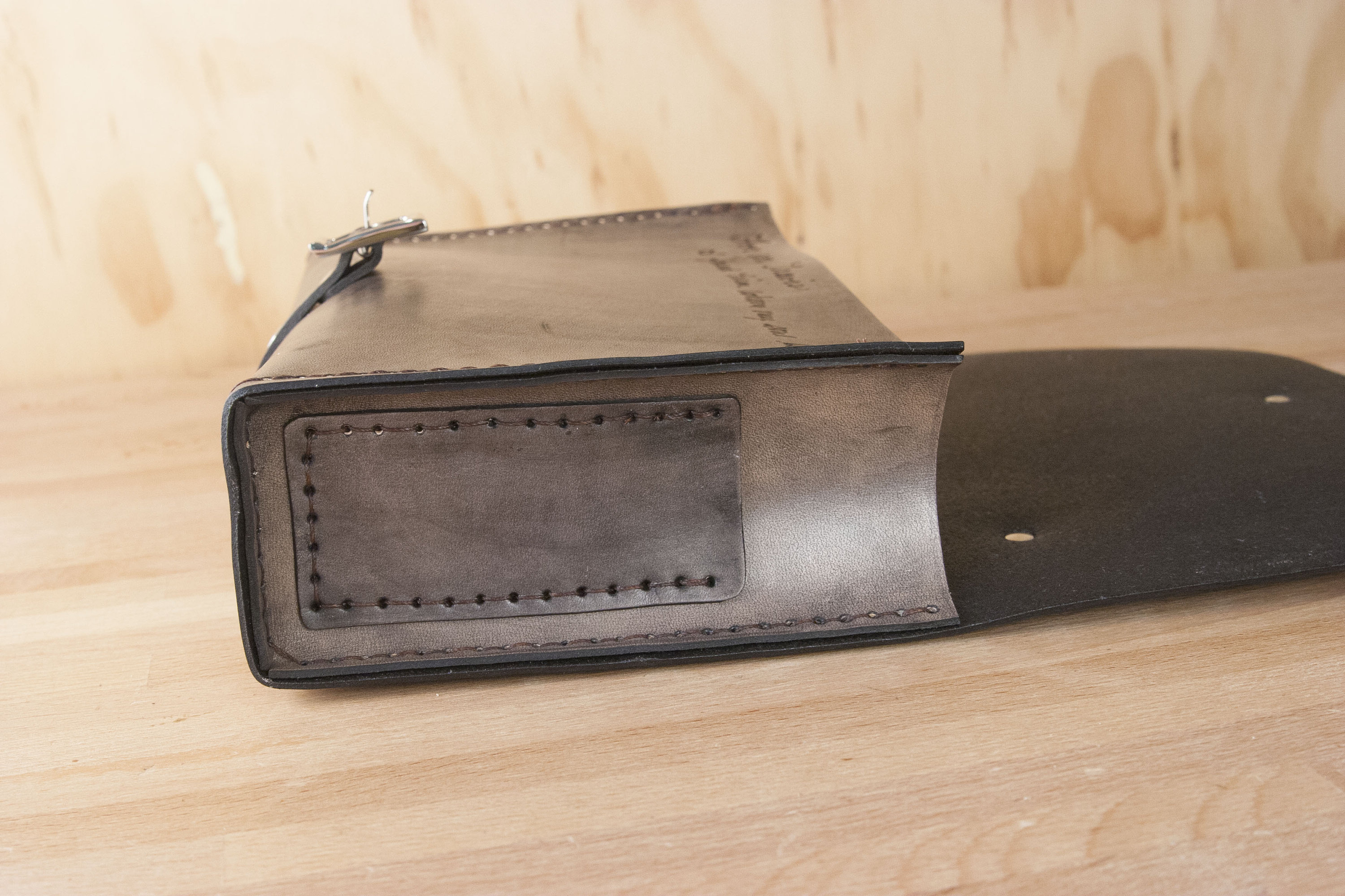 Custom Leather Bible Case: Personalized Antique Black Inscription ...