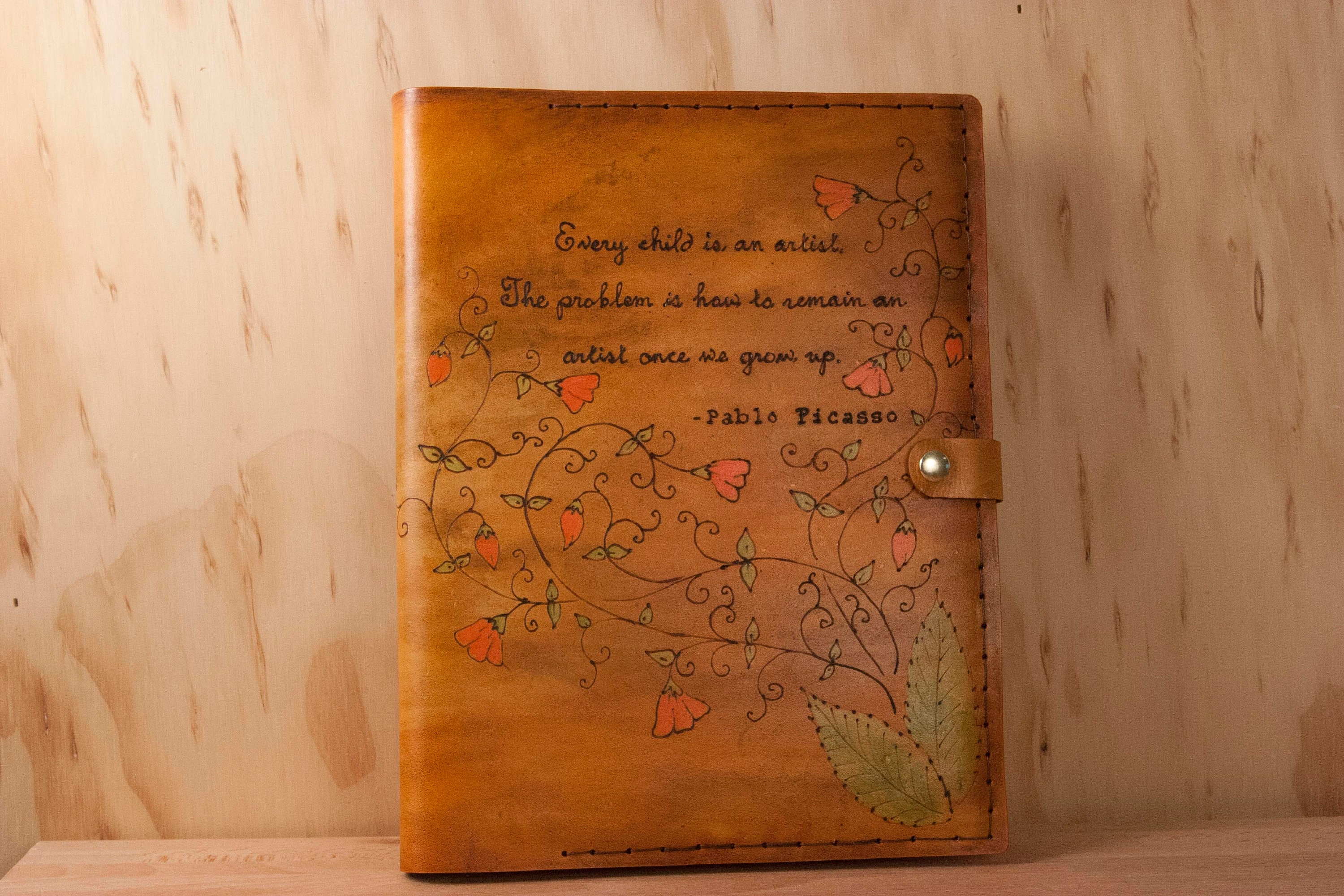 Custom Engraved Bible Cover Leather With Flowers and | Etsy