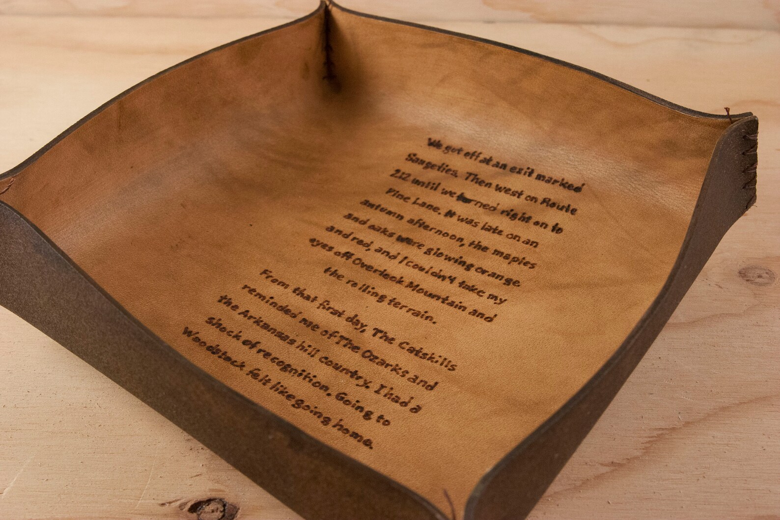 Custom Leather Valet Tray: Personalized Antique Brown Desk Organizer - Etsy