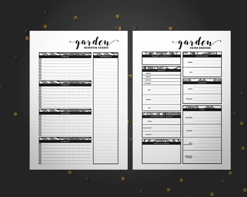 A5 Mandala Garden Planner Inserts printable PDF INSTANT DOWNLOAD - Etsy
