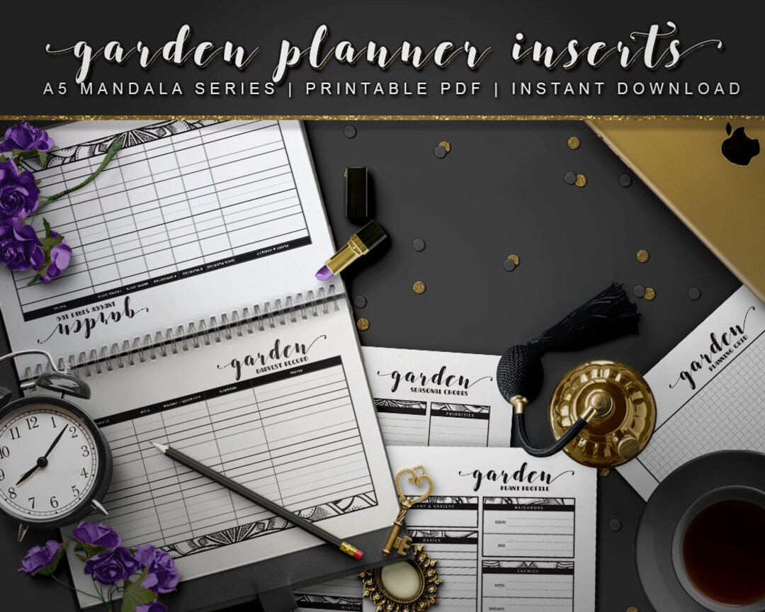 A5 Mandala Garden Planner Inserts printable PDF INSTANT DOWNLOAD - Etsy