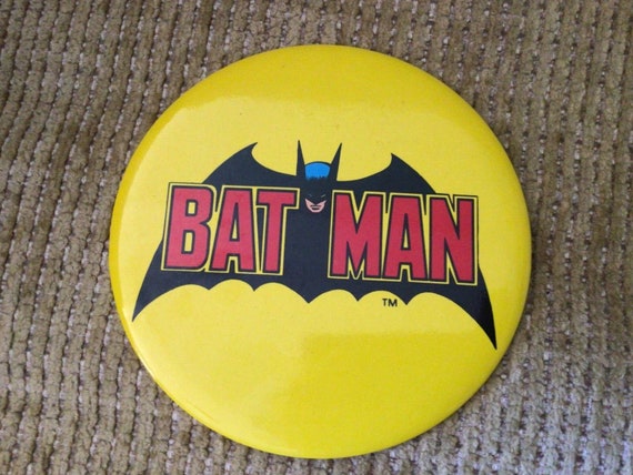 Batman Jumbo 1982 Pins 6" Vintage Buttons Oversize 6”… - Gem