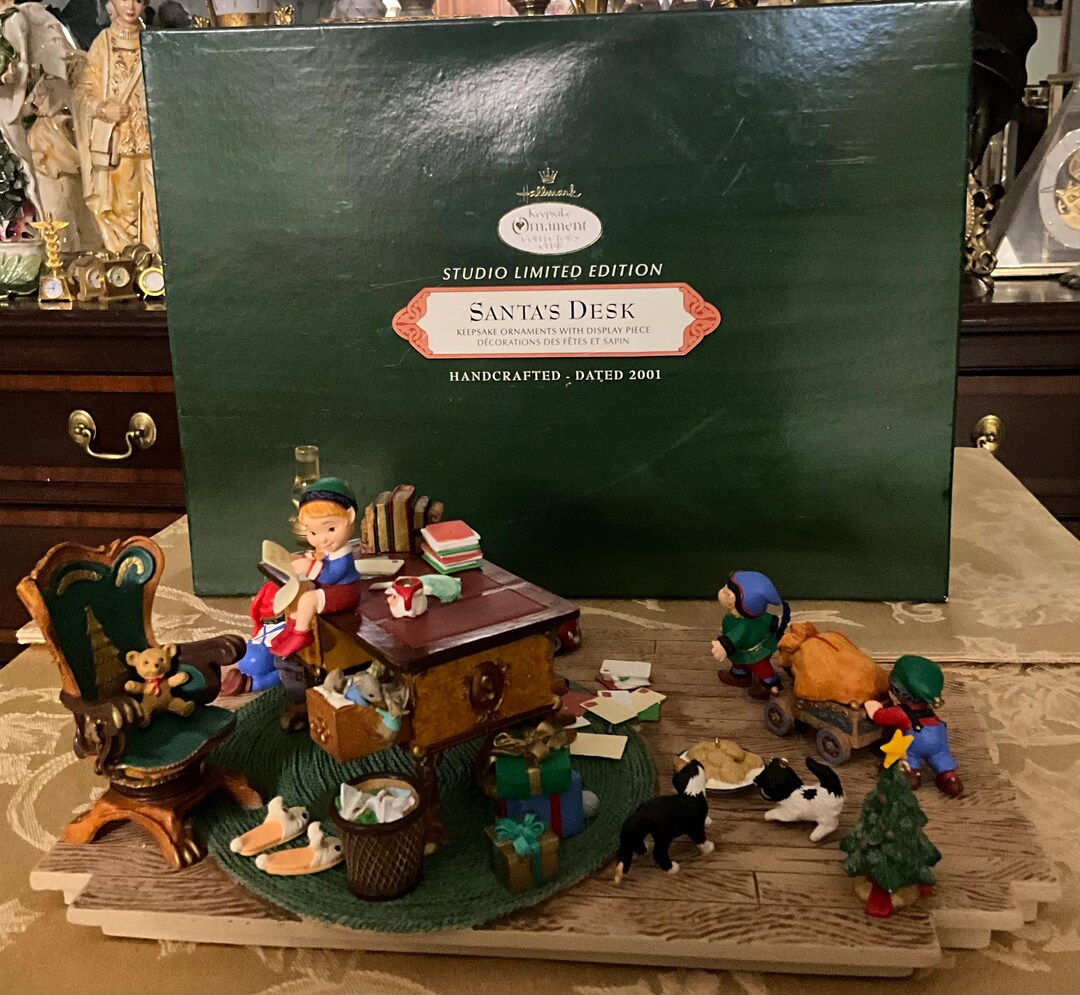 Christmas Hallmark Santa Desk 2001 Limited Edition Collectors Club 11in ...